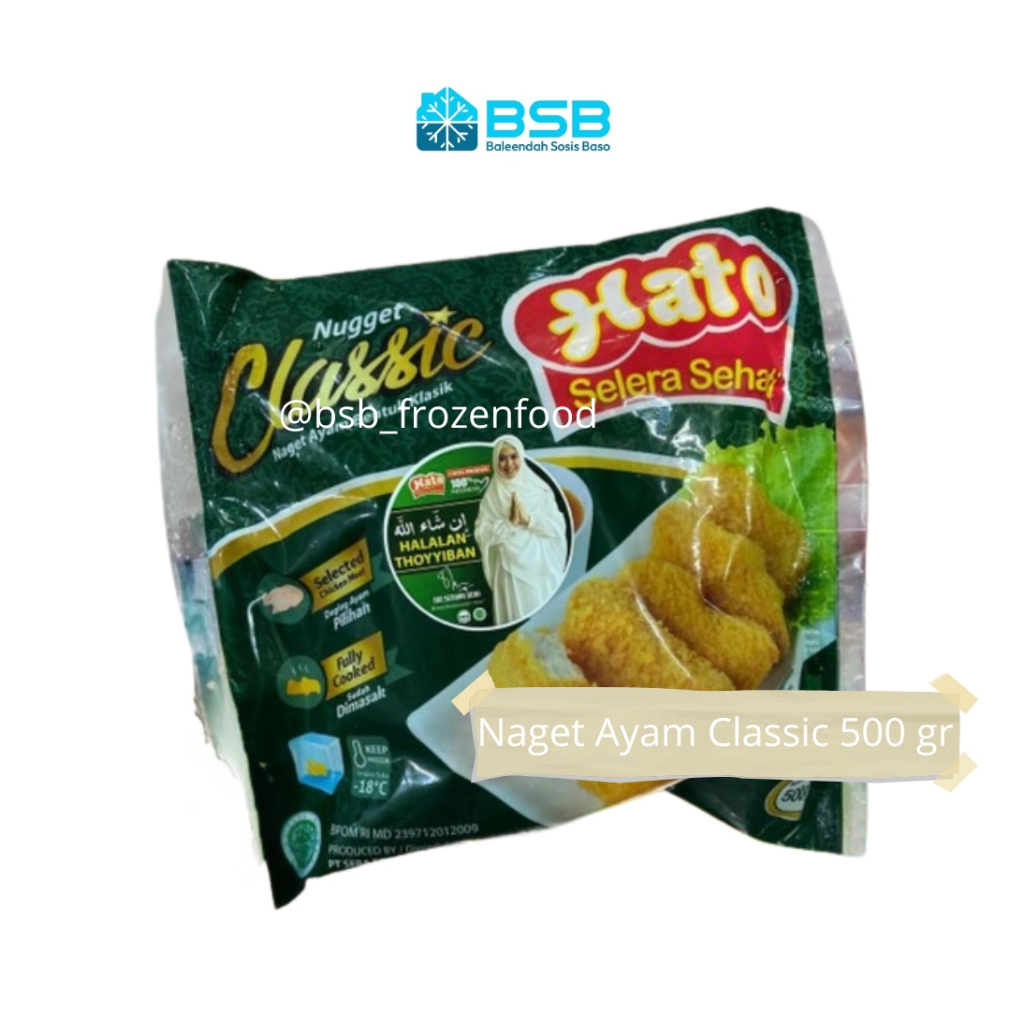 Jual HATO Chicken Nugget Classic Naget Ayam Bentuk Klasik Hatto 500 gr | Shopee Indonesia