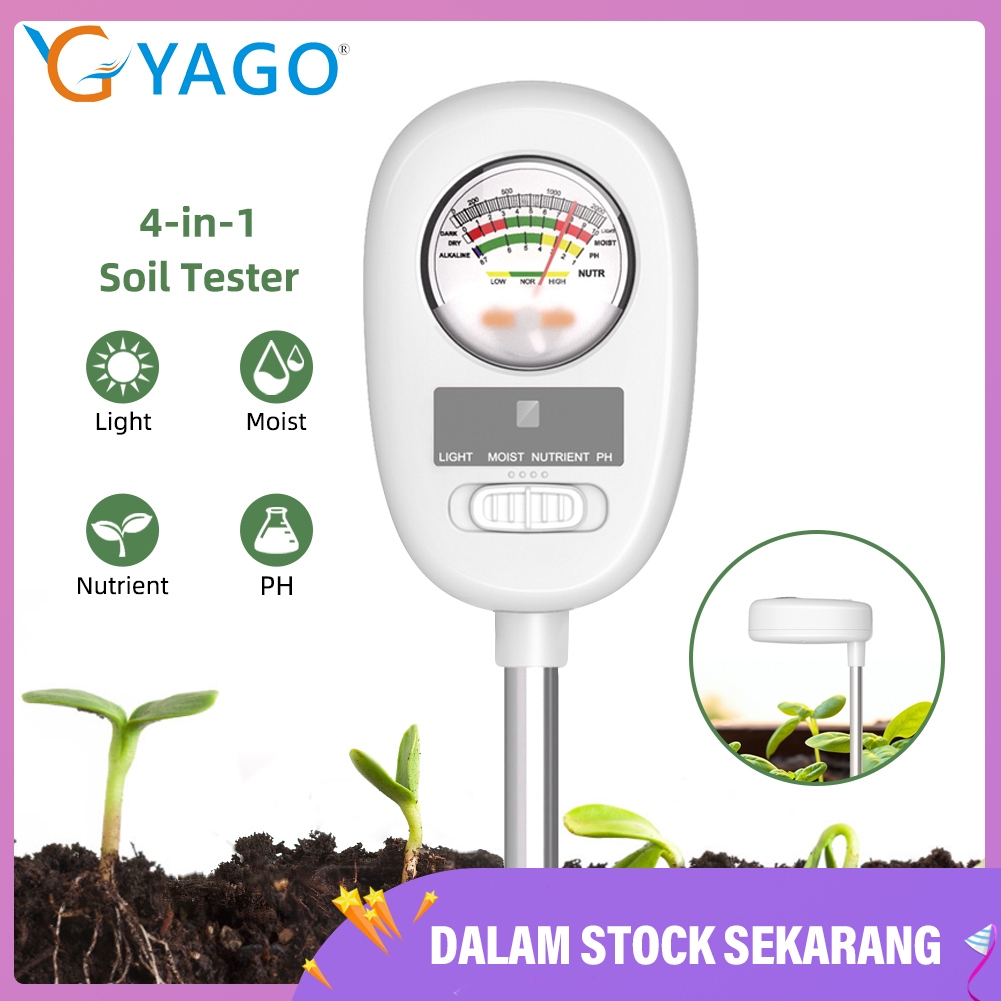 Jual RCYAGO Soil Moisture Meter, 4-in-1 Soil pH Tester, Soil Moisture ...