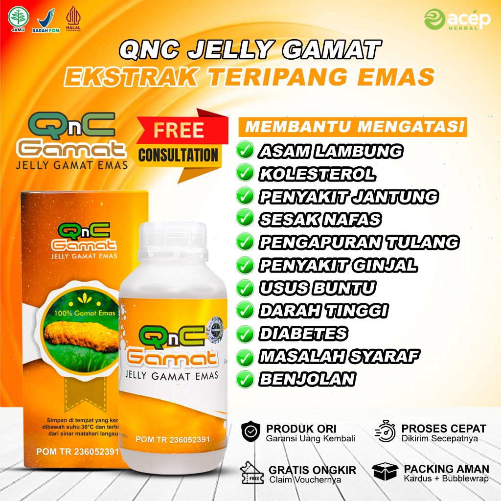 Jual Qnc Jelly Gamat Emas Asli 100% Original Jelly Gamat Obat Herbal ...