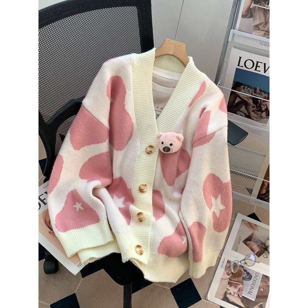 Jual Gloryshop88 Cardigan Bear Girly / Cardi Wanita Lucu Gemesin ...