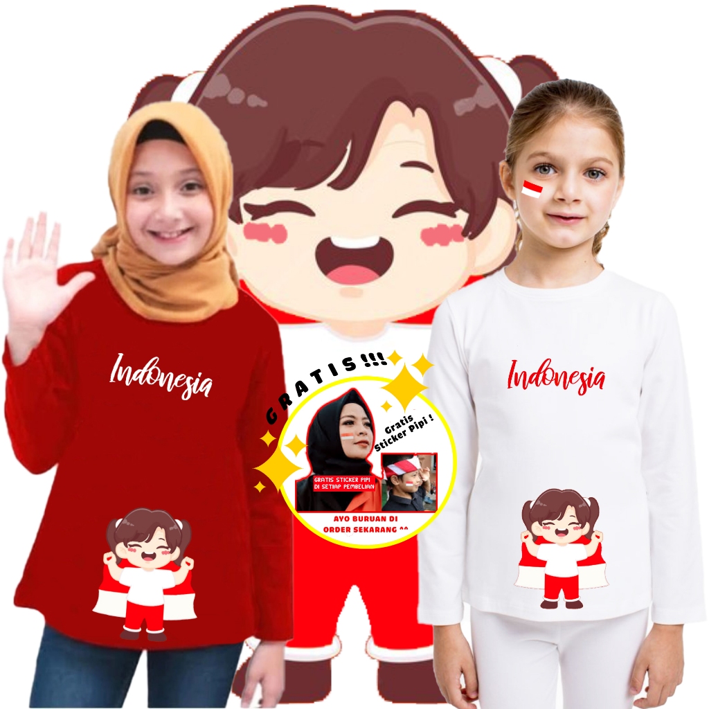 Jual SAYES - KAOS ANAK KUNCIR DUA AGUSTUS MERDEKA 17 AGUSTUS ...