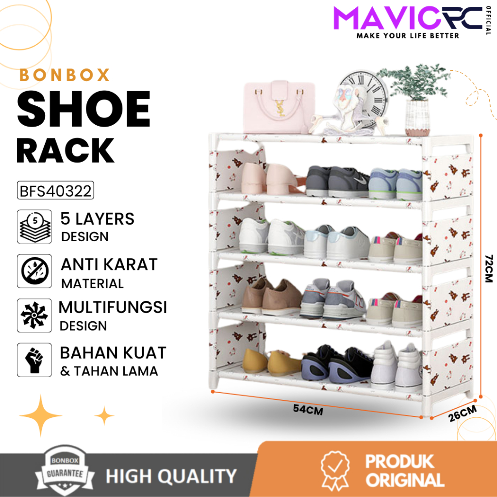 Jual BONBOX BFS40322 Teddy Bear Shoe Rack Rak Sepatu Sendal 4 / 5 Susun ...