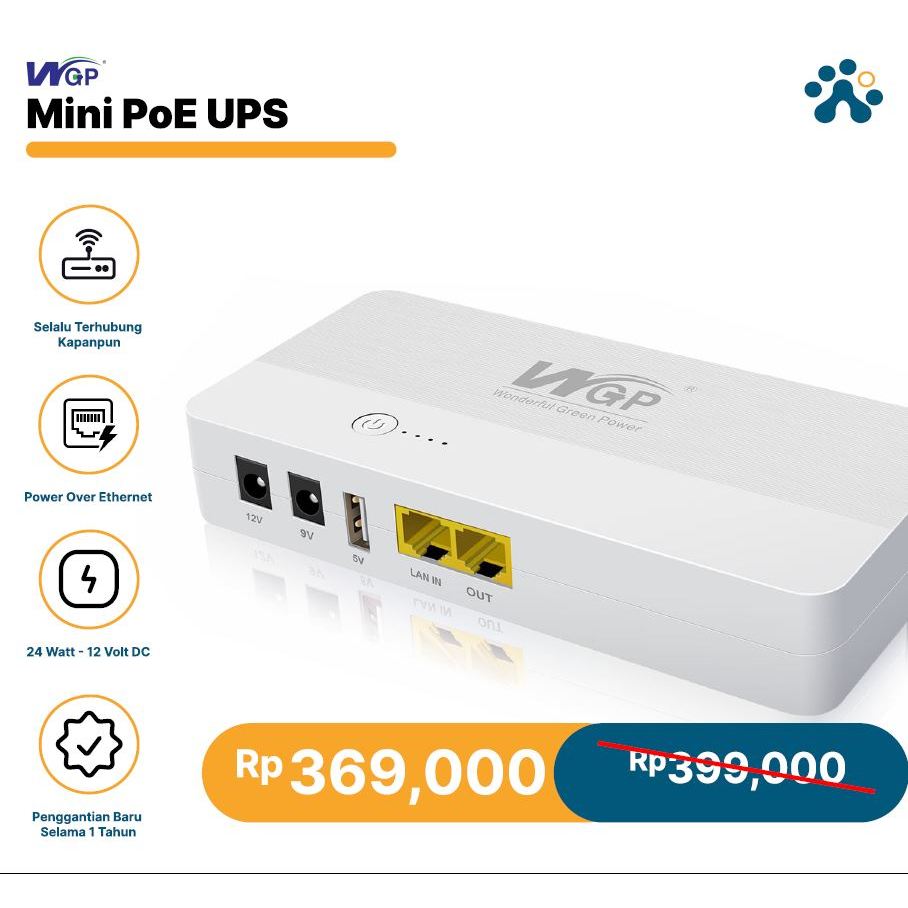 Jual WGP POE4 Mini DC UPS Travel Adaptor Untuk Backup CCTV Modem Router ...