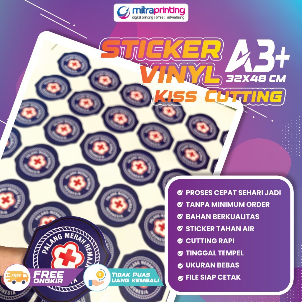 Jual Cetak Stiker Vinil A3+ Kiss Cutting / Stiker Label / Stiker Label ... Jual Cetak Stiker Vinil A3+ Kiss Cutting / Stiker Label / Stiker Label ...