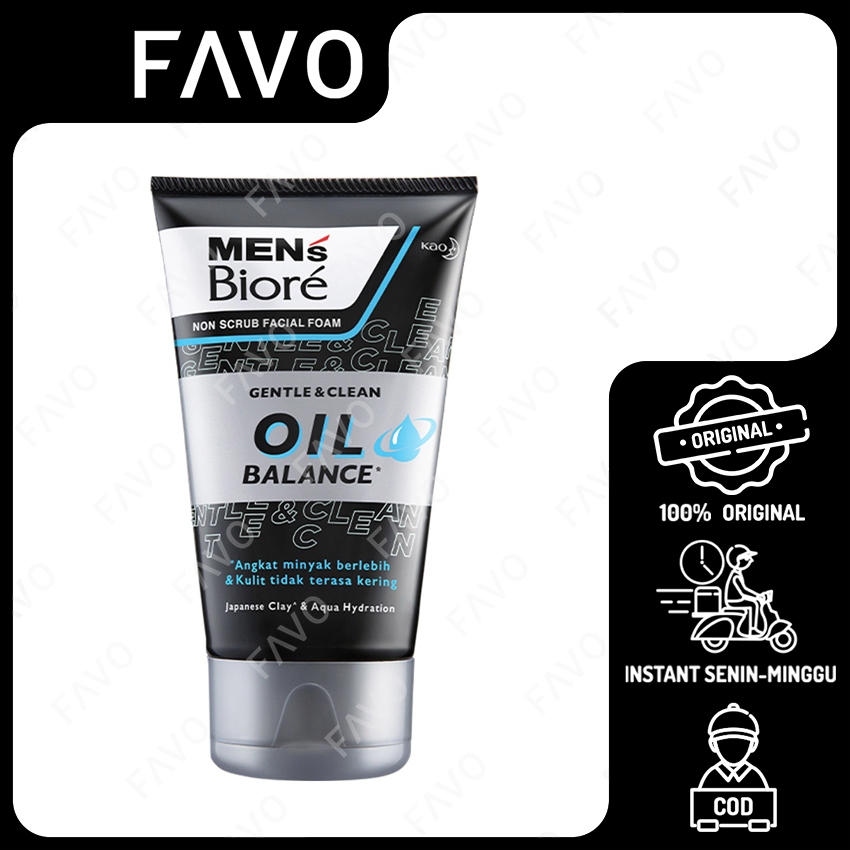 Jual Pembersih Wajah - Men's Biore Facial Foam Oil Balance - 100 gr | Shopee Indonesia
