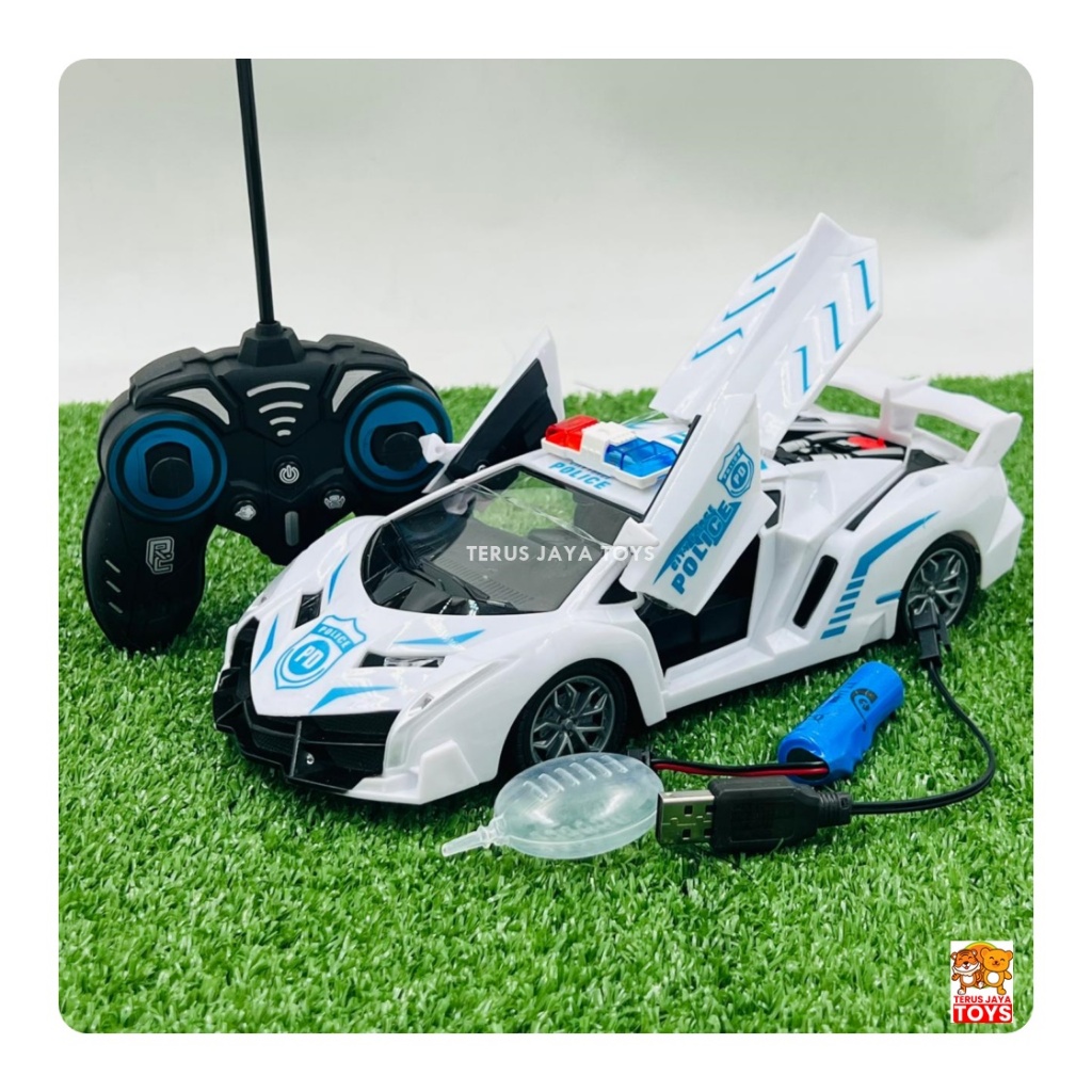 Jual MAINAN MOBIL POLISI REMOTE CONTROL RC SPRAY CAR BATERAI CAS ...