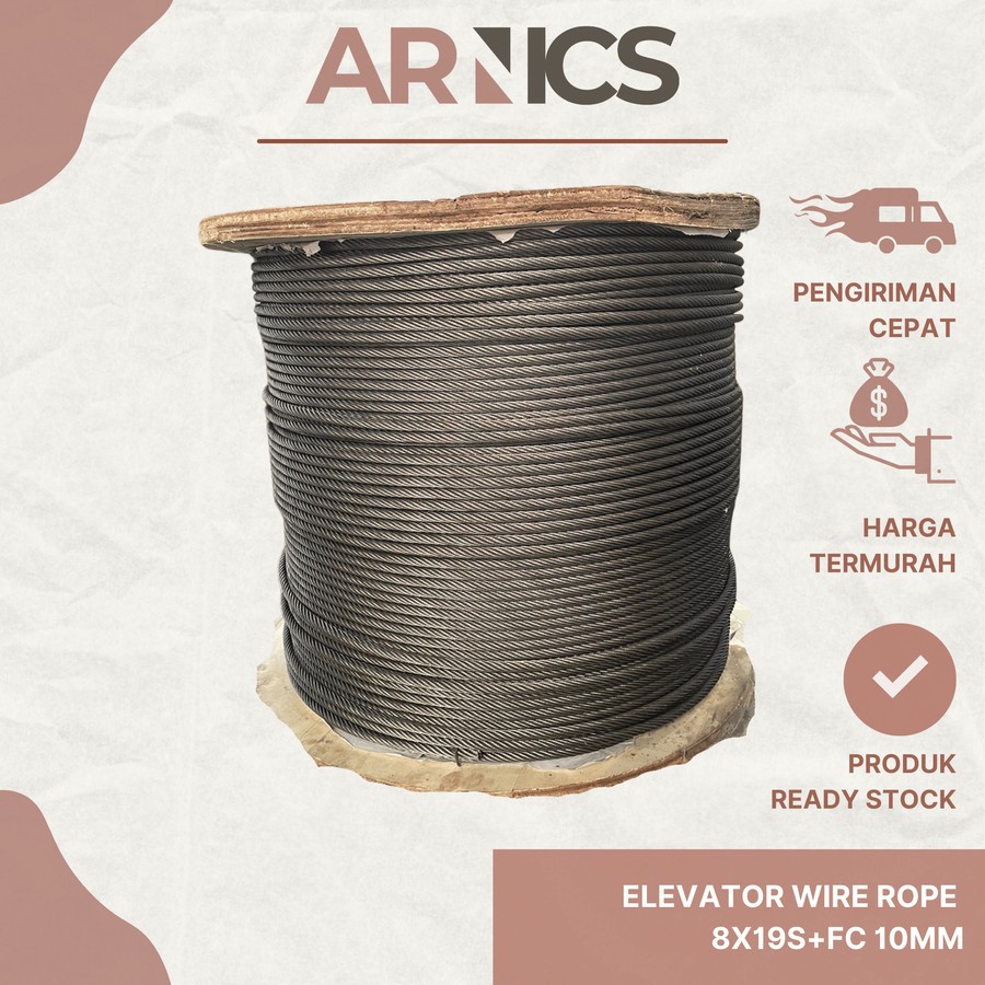 Jual Elevator Wire Rope 8x19S+FC 10mm / Seling Lift / Sling Elevator | Shopee Indonesia