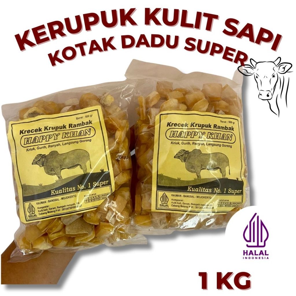 Jual Produsen Kerupuk Kulit Sapi Mentah 1Kg Krecek Rambak Kulit Sapi ...