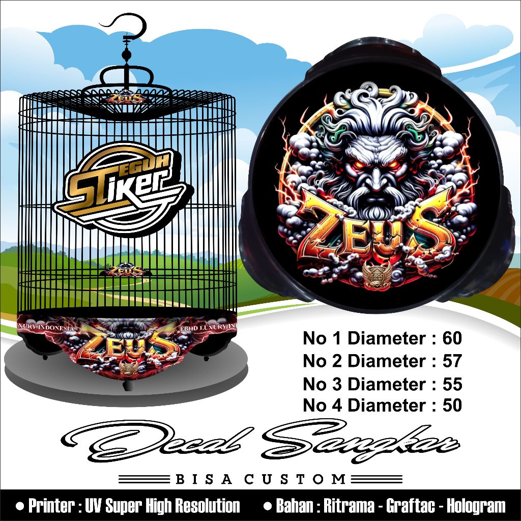 Jual Stiker Tebok Murai Zeus Custom | Shopee Indonesia