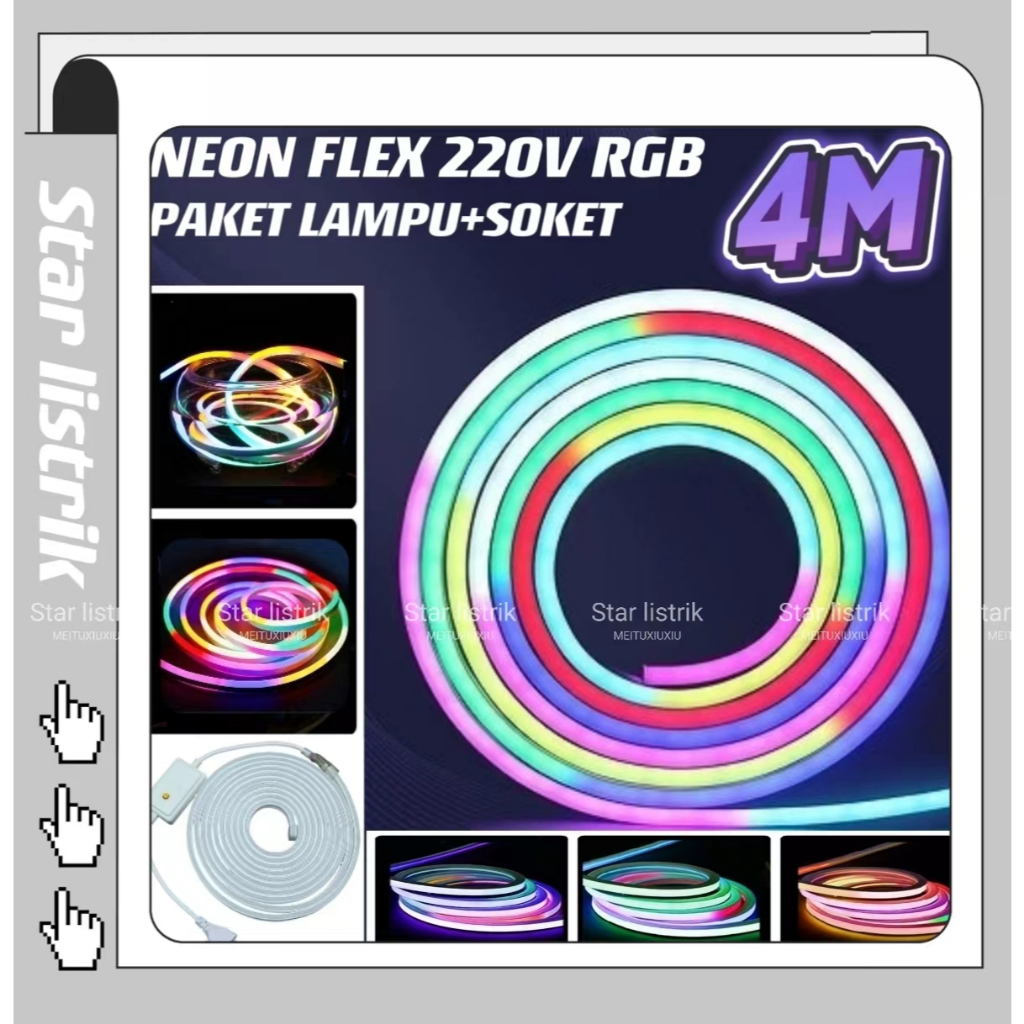 Jual LAMPU LED NEON FLEXIBLE 4M RGB 220V FLEXIBLE SIGN LED / LAMPU ...