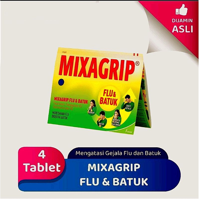 Jual Mixagrip Flu & Batuk Mengatasi Gejala Flu & Batuk Strip ( 4 Kaplet ...
