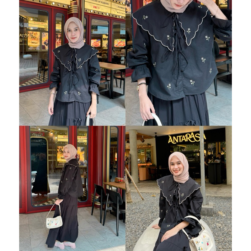 Jual Saliara - Sekar Top / Atasan Kemeja Bordir Bunga Wanita | Shopee ...