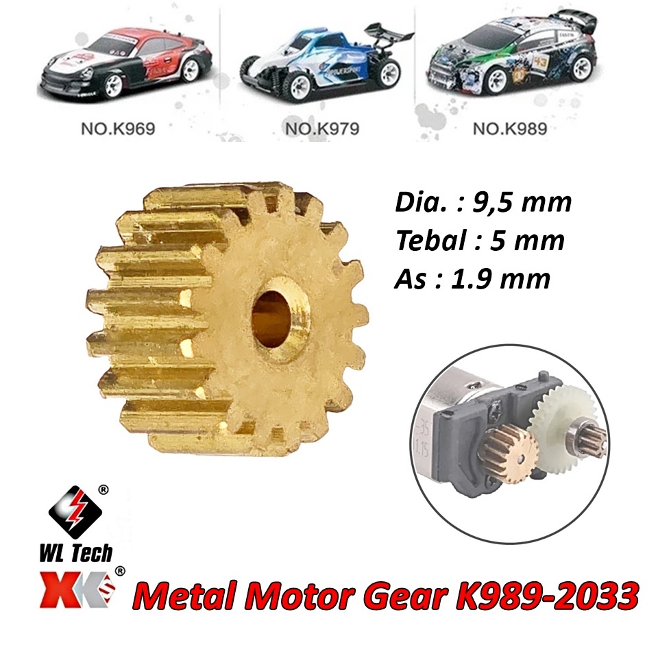 Jual Metal Motor Gear K989-2033 Untuk Wltoys K969 K979 K989 P929 RC Car ...
