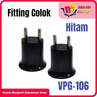 Jual Fitting Lampu Colok VPG-106 Visero / Fitting Lampu Colokan E27 Hitam Putih | Shopee Indonesia