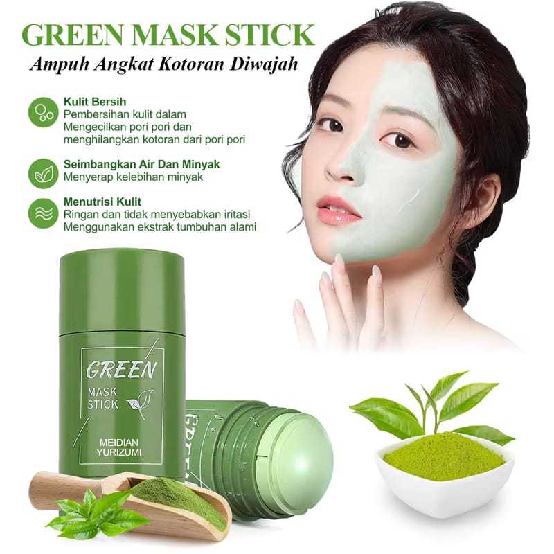 Jual Green Mask Stick Masker Wajah Angkat Komedo Pembersih Pori Muka Meidian Green Tea Original ...