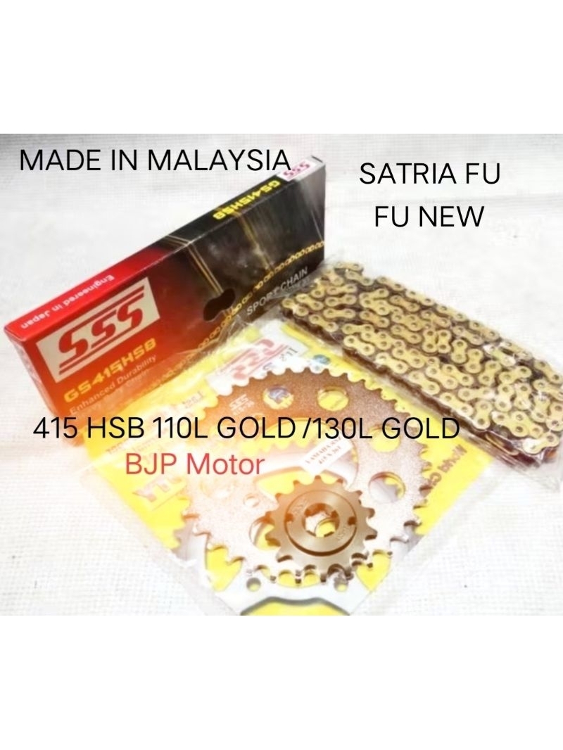 Jual Gear Set SSS 415 Satria FU 150 rantai SSS 415 HSB 130L Gold dipilih ukuran gir sss depan ...