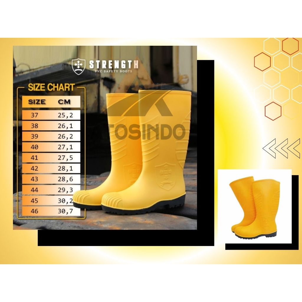 Jual SEPATU SAFETY BOOTS PROYEK PVC KUNING UJUNG BESI STEEL TOE ...