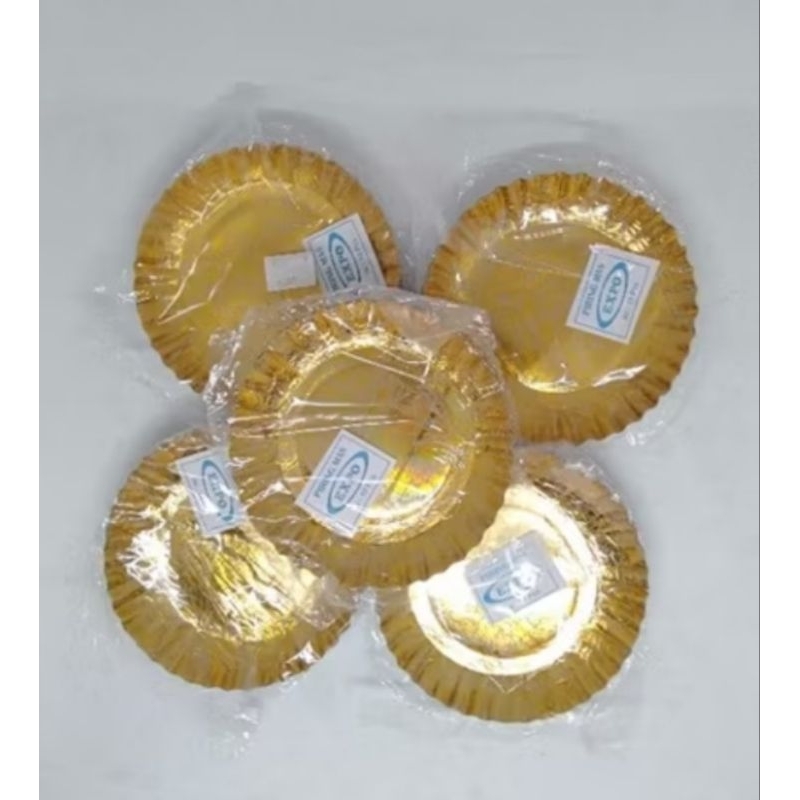 Jual Piring Kue Emas & Piring Kue Kraft Ulang Tahun / Piring Mas Kertas ...