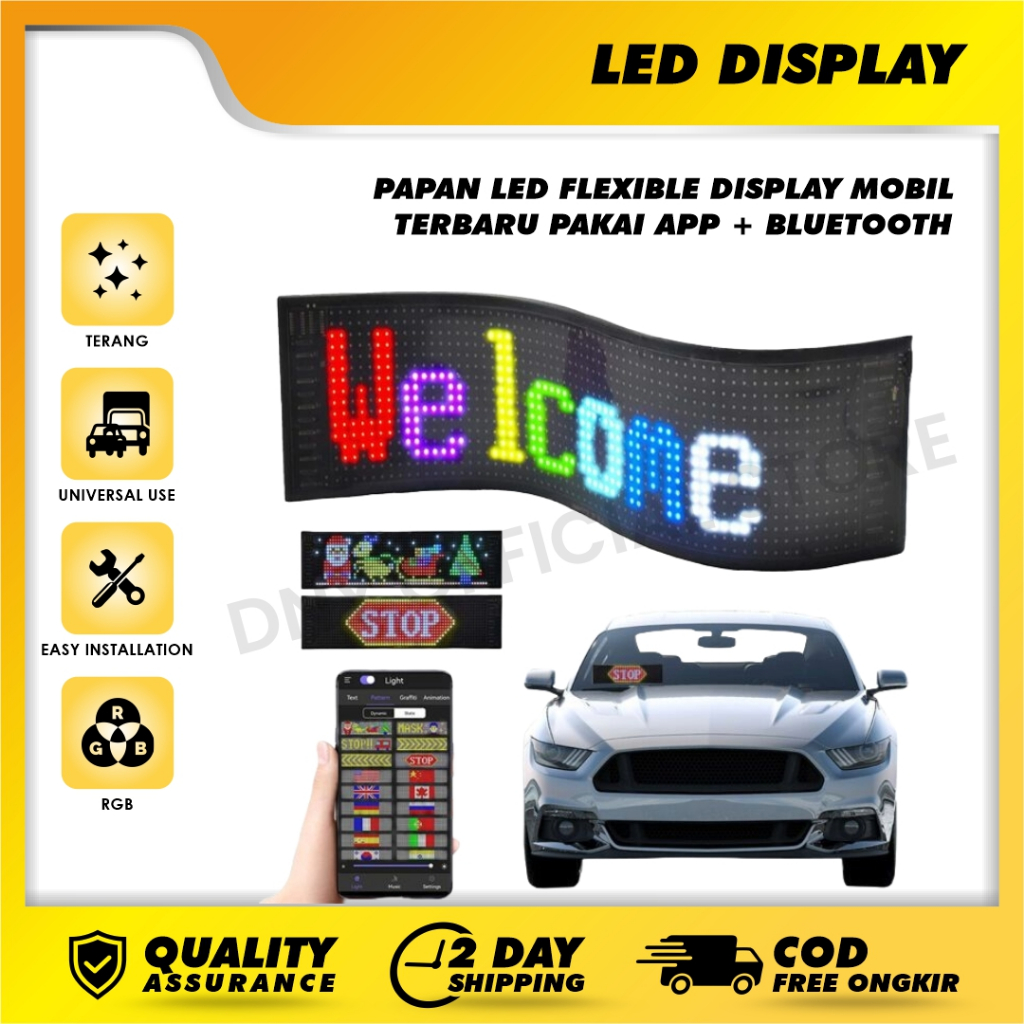 Jual DNY LED DISPLAY Papan LED Flexible Display mobil Terbaru Pakai App ...