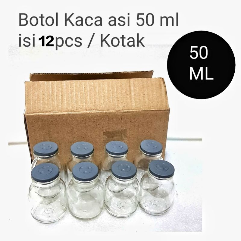 Jual BOTOL ASI 50ML, ISI 12PCS , BOTOL KACA 50ML, BOTOL VIAL 50ML ...
