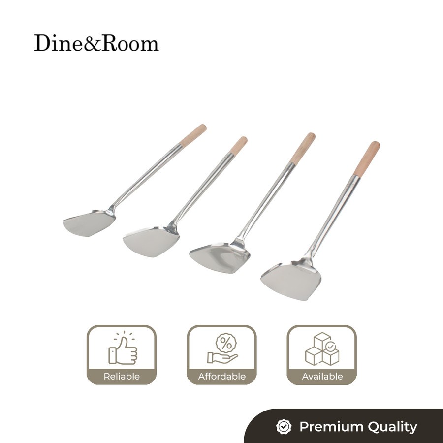 Jual Sodet / Sutil / Spatula Jumbo Handle Kayu / Chinese Wok Turner ...