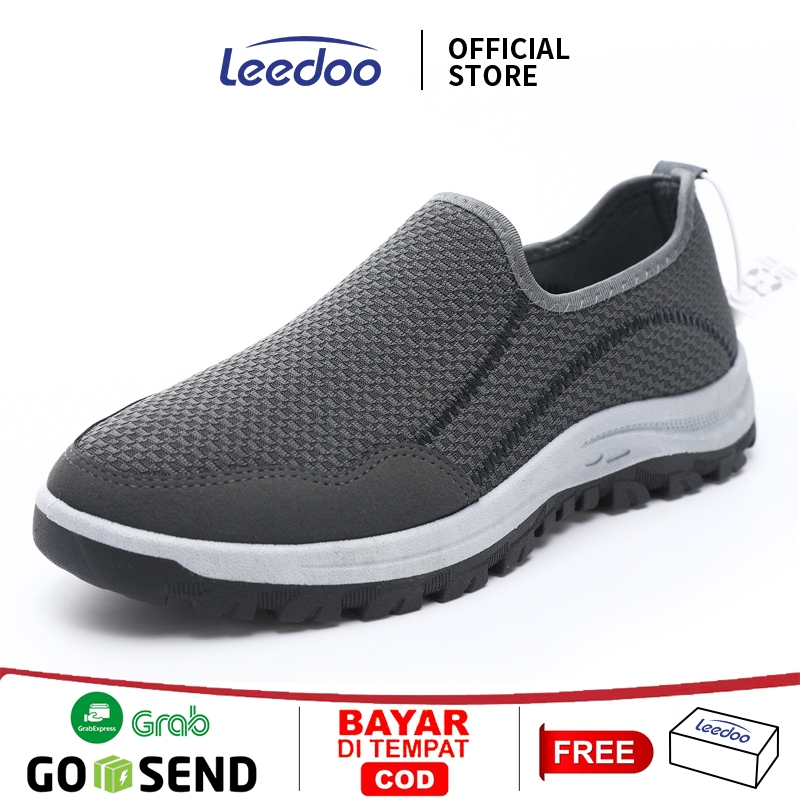 Jual Leedoo Slip On Pria Sepatu Sneakers Pria Casual Running Shoes Sepatu Dewasa Shoes Natural ...