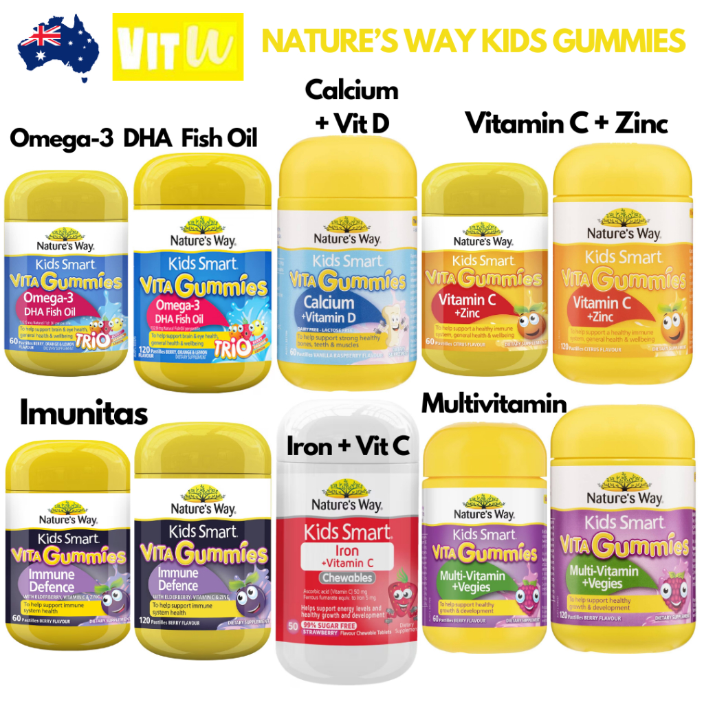 Jual Nature's Way Kids Smart Vita Gummies Omega 3 DHA Fish Oil 60 ...