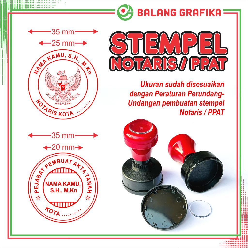 Jual Cetak Stempel Flash Notaris Cap PPAT | Shopee Indonesia
