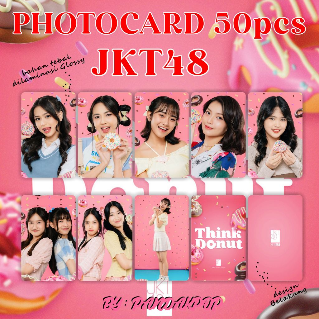 Jual PHOTOCARD JKT48 THINK DONUT 50PCS laminasi glossy 2sisi UNOFFICIAL | Shopee Indonesia