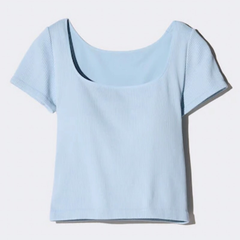 Jual UNIQLO Ribbed Top Square Neck Kaos Atasan Crop BRA Rib Kerah ...