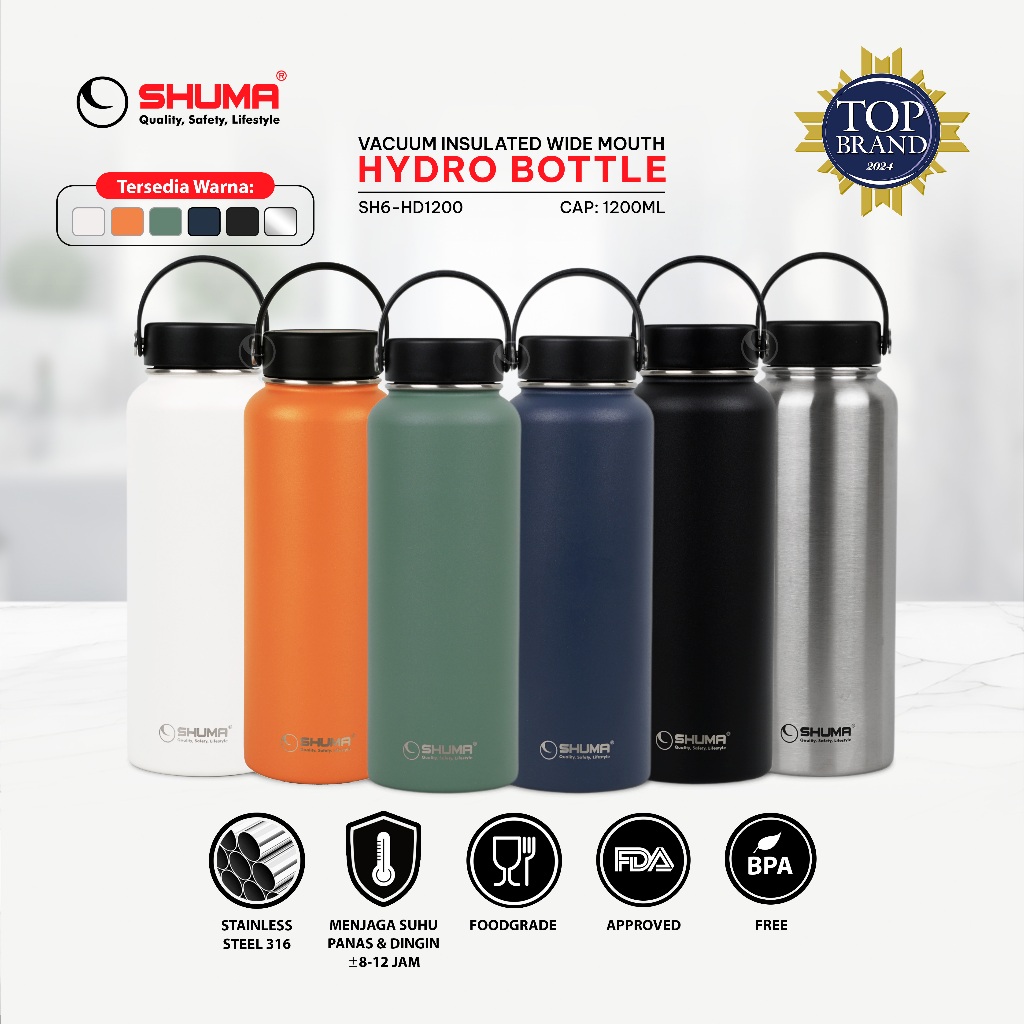 Jual SHUMA S/S 316 Vacuum Hydro Bottle 40 FL. OZ / 1200 ML | Shopee ...