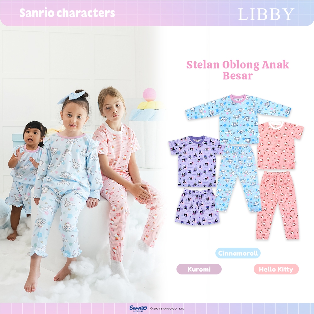 Jual LIBBY Sanrio Setelan Piyama Anak Besar Perempuan Kuromi Cinnamoroll Hello Kitty (1 Stel ...