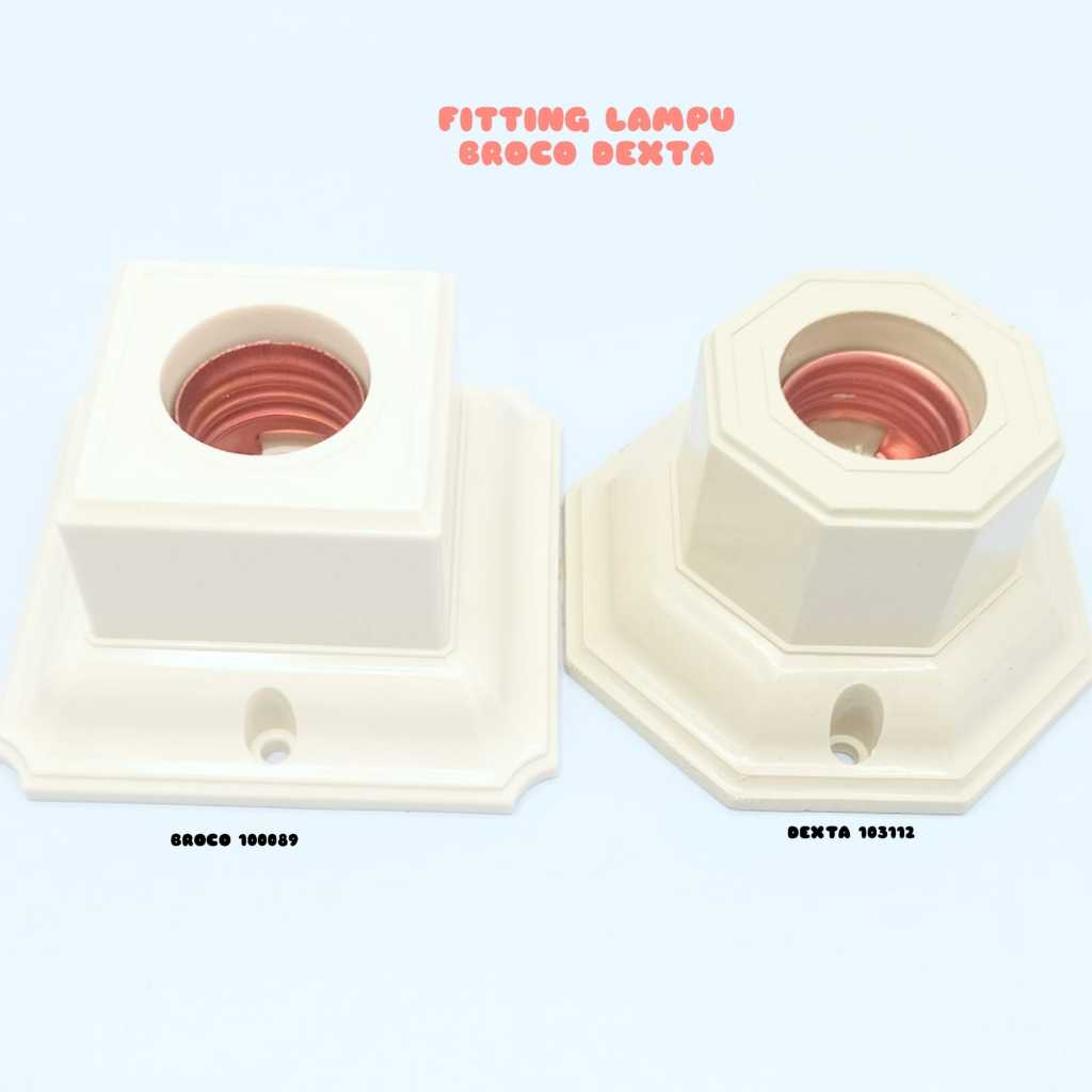 Jual FITTING PLAFON BULAT CREAM DEXTA , PLAFON BROCO KOTAK PUTIH ...