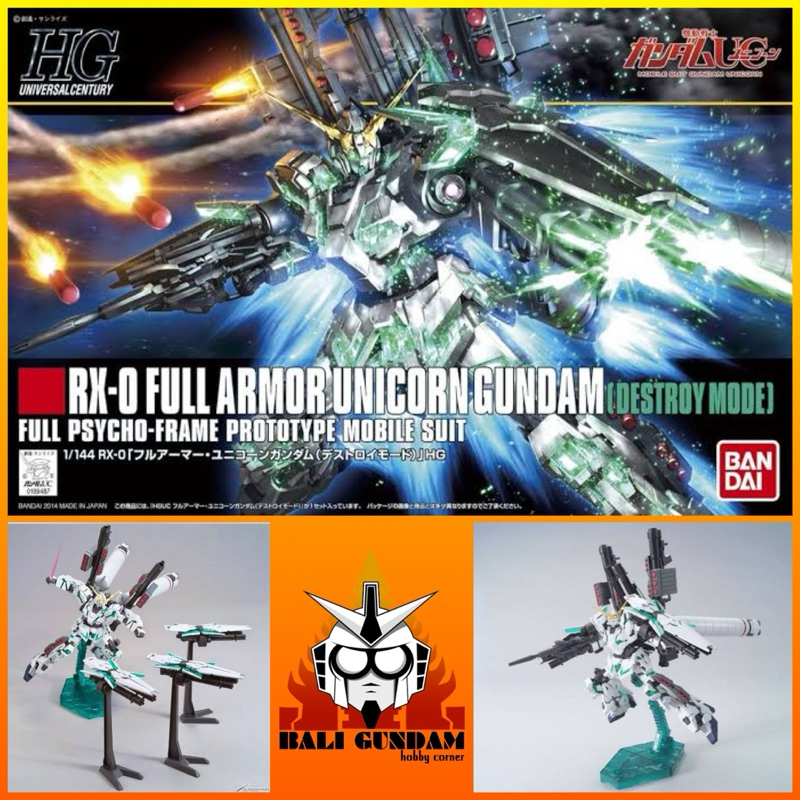 Jual HG 1/144 RX-0 FULL ARMOR UNICORN GUNDAM GREEN FRAME DESTROY MODE ...