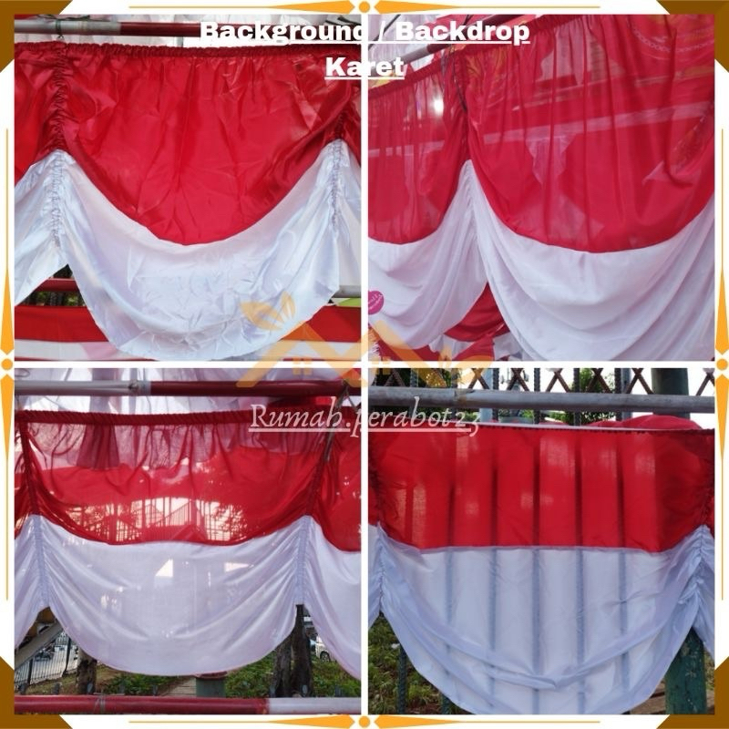 Jual Background Backdrop Gelombang Dekorasi Merah Putih Bendera 17 ...