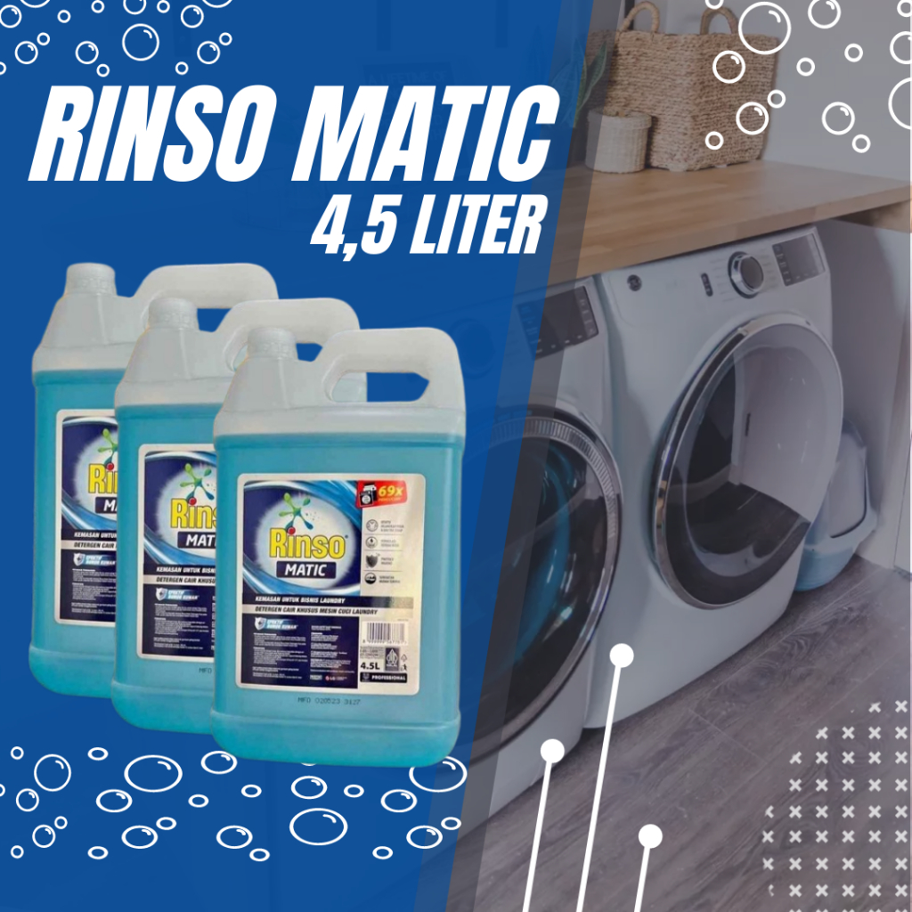 Jual RInso Matic Profesional Detergent Laundry Kiloan Cair 4,5 L ...