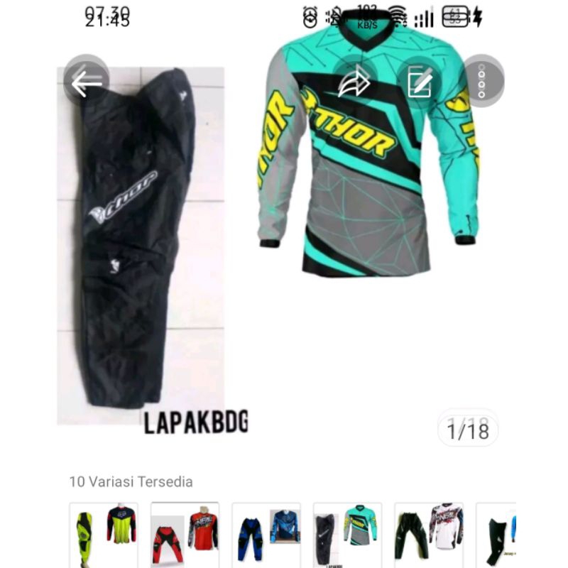 Jual jersey set celana motocross , jersey celana cross , celana cross ...
