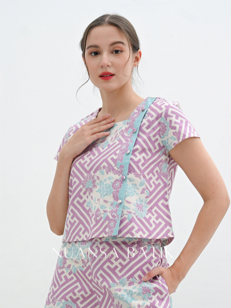 Jual Nuansa Batik Blouse Batik Model Crop Lengan Pendek Bahan Katun ...