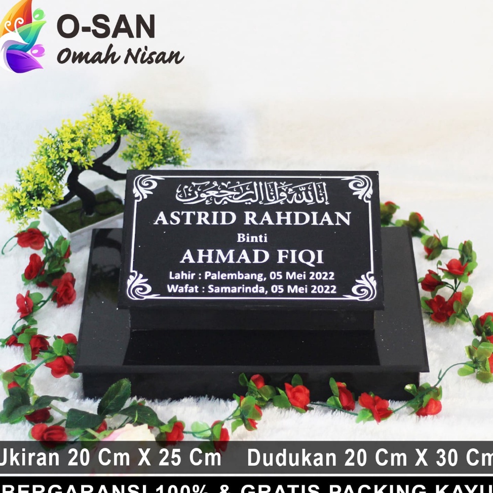Jual KODE Y43X Batu Nisan Makam Full Set Granit Kijing Maesan Kuburan Ukir 2 X 25 2 X 3 C4 ...