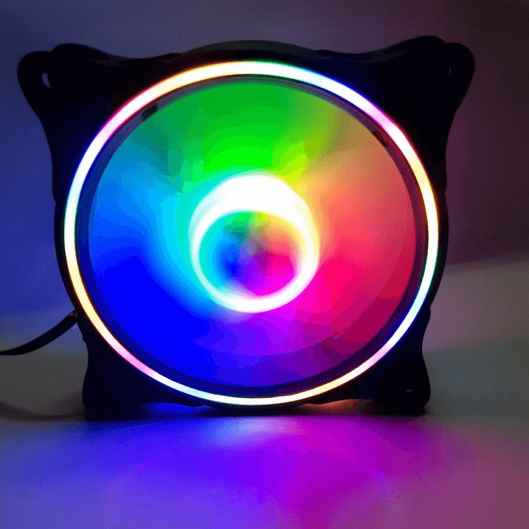 Jual KODE K42D Fan Case Led RGB Rainbow Double Ring Color Lampu Led ...