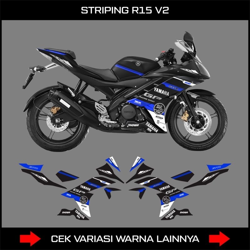 Jual Stiker Striping Yamaha R15 V2 Variasi 02 / Decal Sticker Motor R15 ...