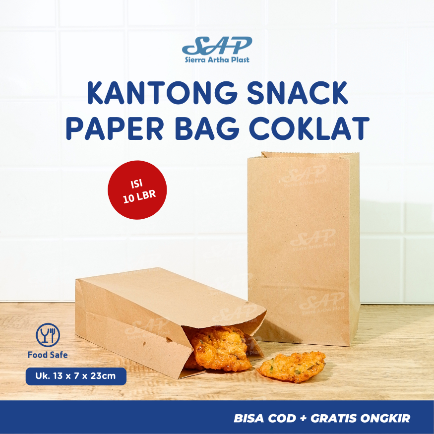 Jual 10 lembar - Paper Bag Mini Kantong Kertas Packaging Snack Jajan ...