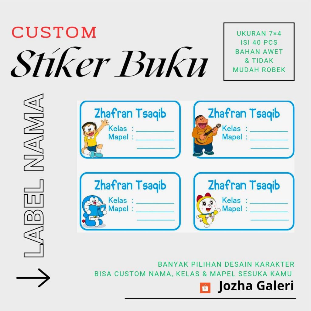Jual SETIKER BUKU PELAJARAN CUSTOM / SETIKER MAPEL / SETIKER NAMA ...