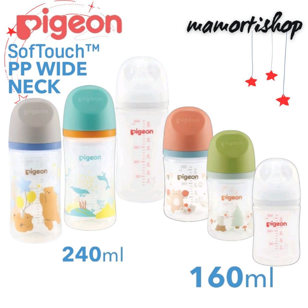 Jual PIGEON Botol BPP Wide Neck 160ml /240ml w/ SofTouch Nipple | Shopee Indonesia