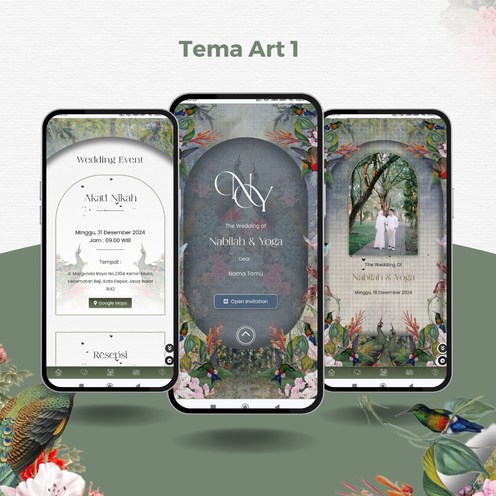 Jual Undangan Digital Pernikahan Tema Art Alam Undangan Website Tema Artistik | Shopee Indonesia