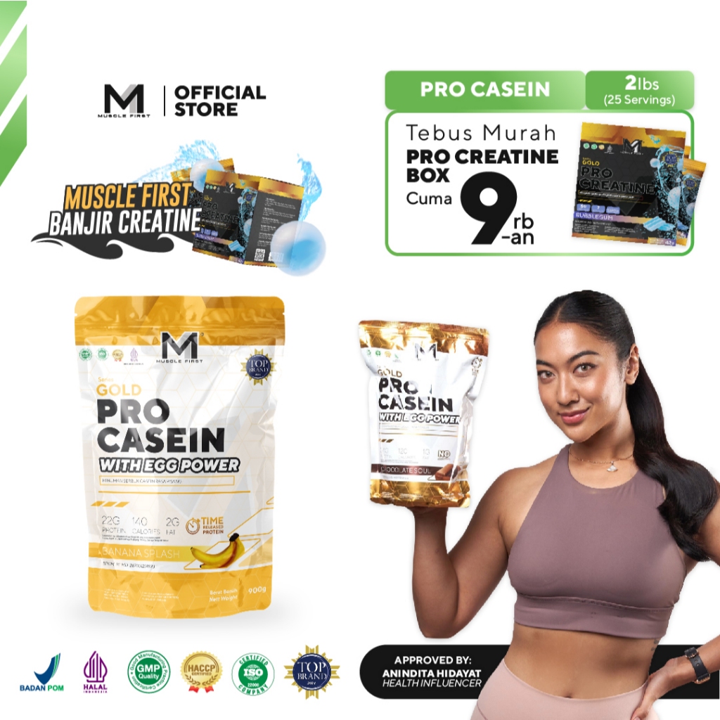 Jual MUSCLE FIRST Pro Casein 2lbs/900gr - Whey Protein Suplemen Fitness ...