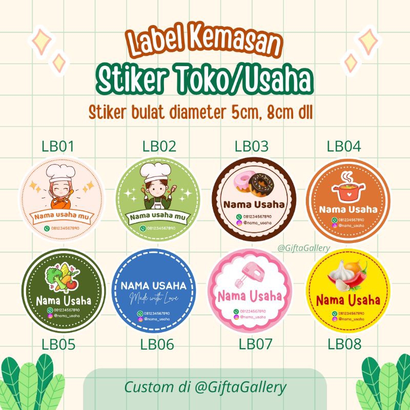 Jual Stiker Label Kemasan Sticker Bulat Produk 5x5cm | Shopee Indonesia