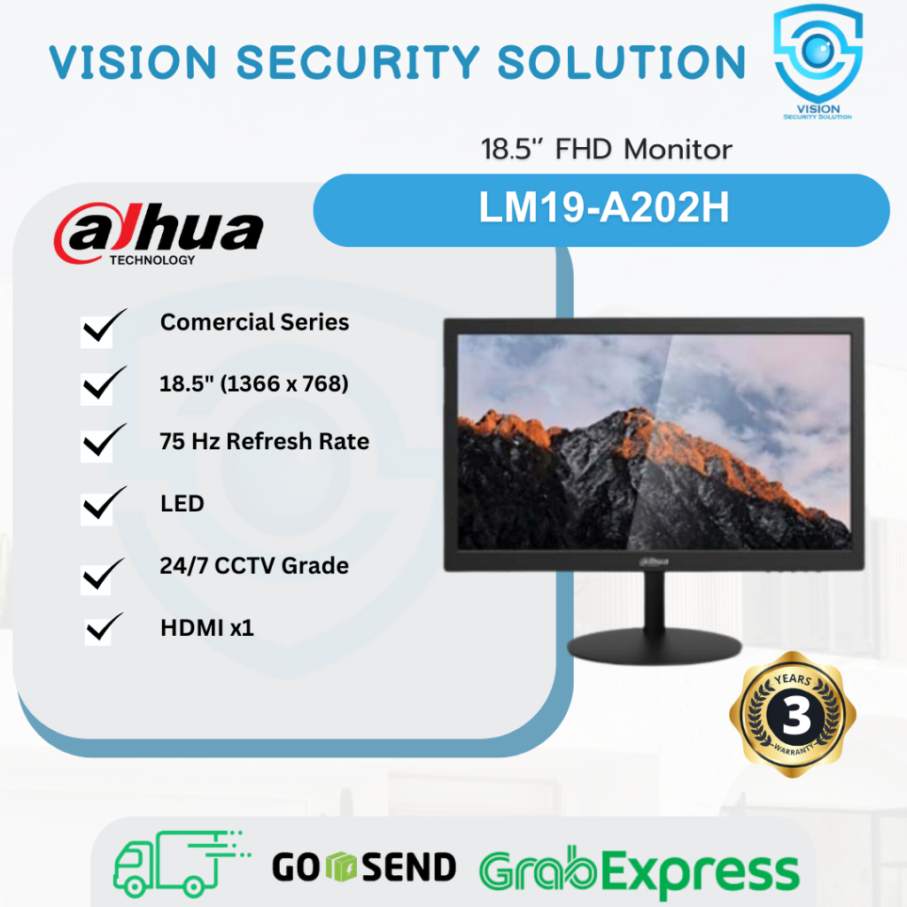 Jual Dahua Monitor LM19-A202H 19 inch LED HD HDMI TN 75Hz untuk CCTV - Monitor - Garansi Resmi ...