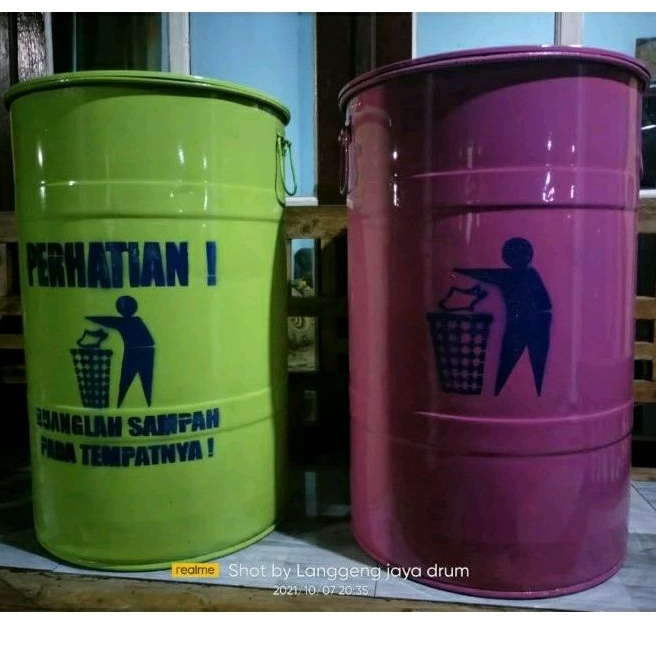 Jual TEMPAT SAMPAH KERING/BASAH+PEGANGAN+STIKER | Shopee Indonesia