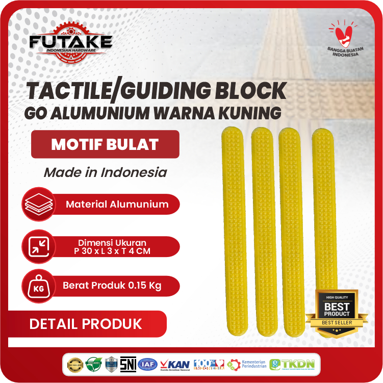 Jual FUTAKE - Guiding Block Alumunium GO Motif Bulat Kuning Jalur ...